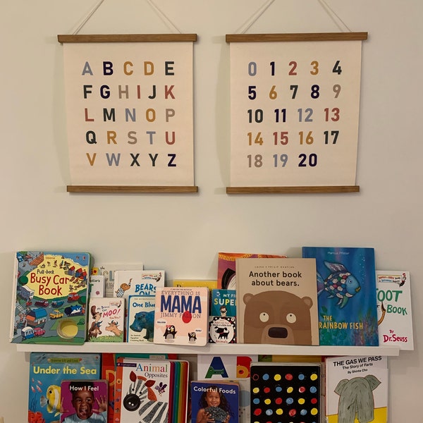 ABC Sign | Alphabet Canvas | Fabric Wall Hanging | Kids Room Decor ...