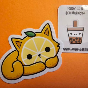 Waving Deerfish Cute Sticker Waterproof Laminated Kawaii Glossy Sticker ...