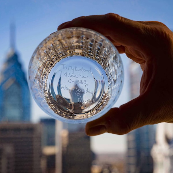 Personalized Handwriting Whiskey Glass - Engrave Your Handwritten ...