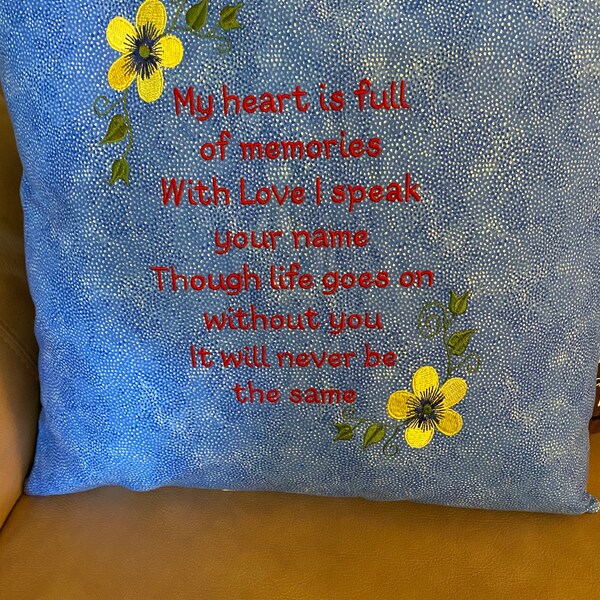 Memory Pillow Embroidery Machine Design, Sympathy Pattern (digital ...