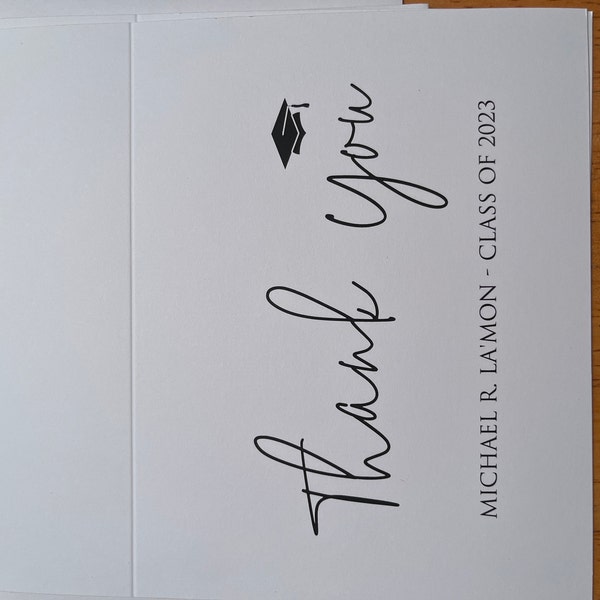 Personalized Graduation Thank You Cards - Set of 12 With Envelopes (854 ...