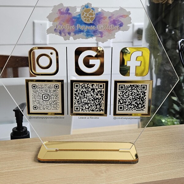 Custom QR Code Business Social Media Sign, Custom QR Code Sign ...