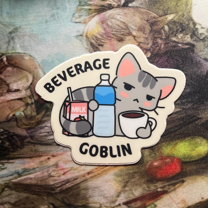 Beverage Goblin Sticker – Kittie Treats Shop
