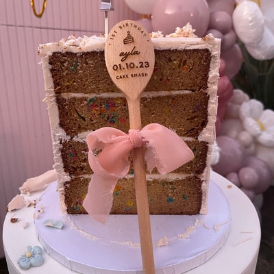 First Birthday Cake Smash Spoon First Birthday Photo Prop Personalized ...
