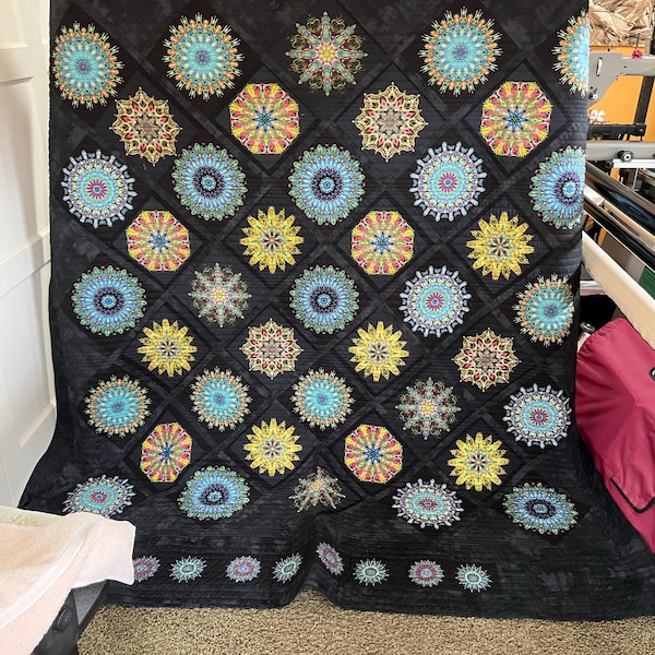 Fabric Kansas Troubles Multi Color Flowers Tan Chickadee Landing Cotton ...