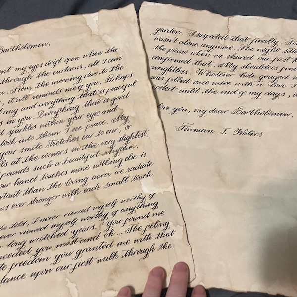 Handwritten Calligraphy Letter on Parchment Paper, Personalized ...