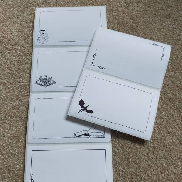 Digital Bookplate Sticker Bookshelf - Row of Books - Author Signature ...