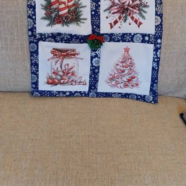 Christmas Fabric Panel - Candy Canes Fabric Panel - Quilt Panel ...