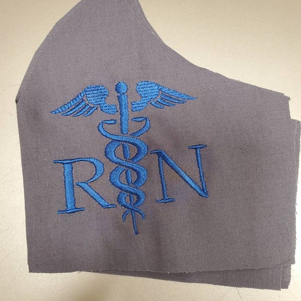 Registered Nurse Embroidery Design, RN Medical Caduceus Emblem, 4 Types ...