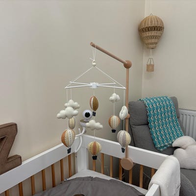 Vintage Baby Mobile, Muted Colors Baby Crib Mobile, Vintage Hot Air ...