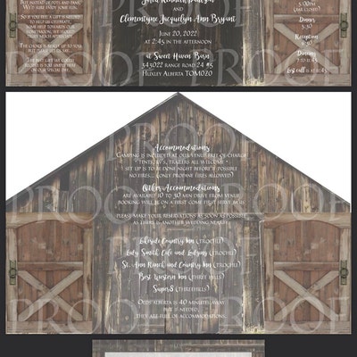 Elegant Rustic Barn Wedding Invitation With Folding Doors and - Etsy