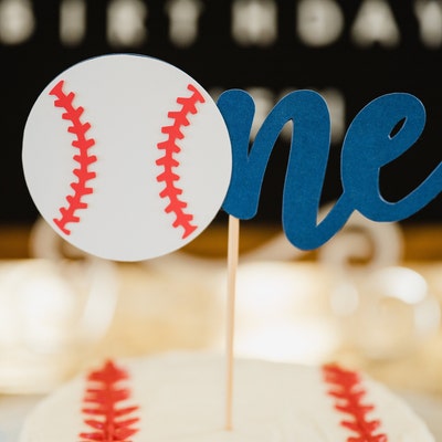 One Baseball Cake Topper, Baseball First Birthday, Baseball, Birthday ...
