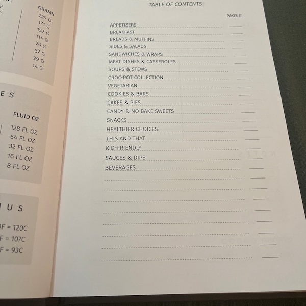 Personalized Recipe Book With Measurement Page. Write Your Own 228 ...