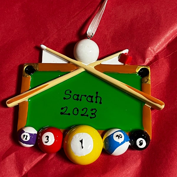 Personalized Pool Ornament-billiards Themed Gift,game Ornament, Gifts ...