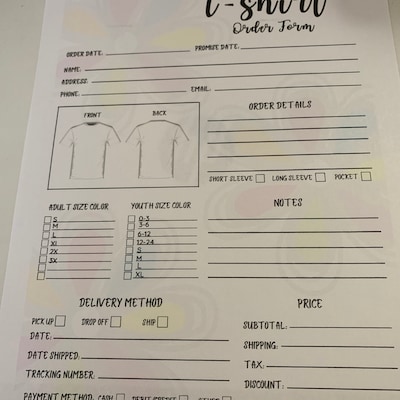 Hoodie Order Form Template Printable Custom Hoodie Order - Etsy