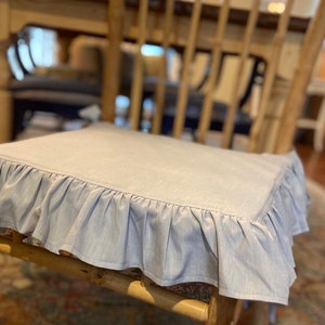 Ruffled Chair Covers With Ties-seat Arm Chair Seat Cover Linen ...