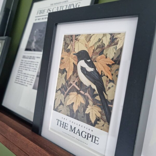Magpie Poster - Magpie Print - Magpie Art - Bird Art - Birds Print ...