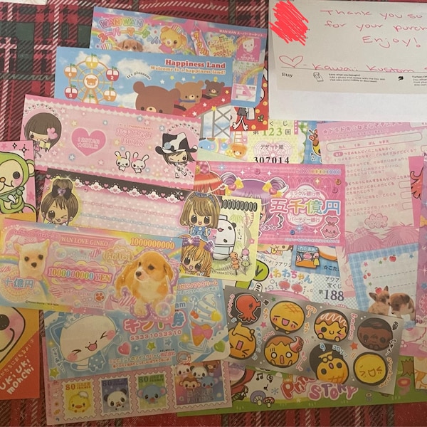 30 Piece Kawaii Origami Memo Sheet Grab Bag Vintage/rare/difficult to Find Japanese Brands Crux ...