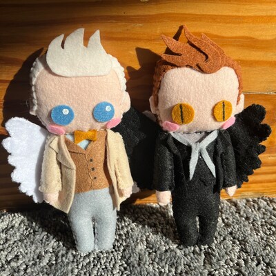 Good Omens Crowley and Aziraphale Ineffable Husbands Felt Toys for ...