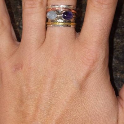 Multi Stone Silver Ring Beautiful Design Ring Boho Stone - Etsy