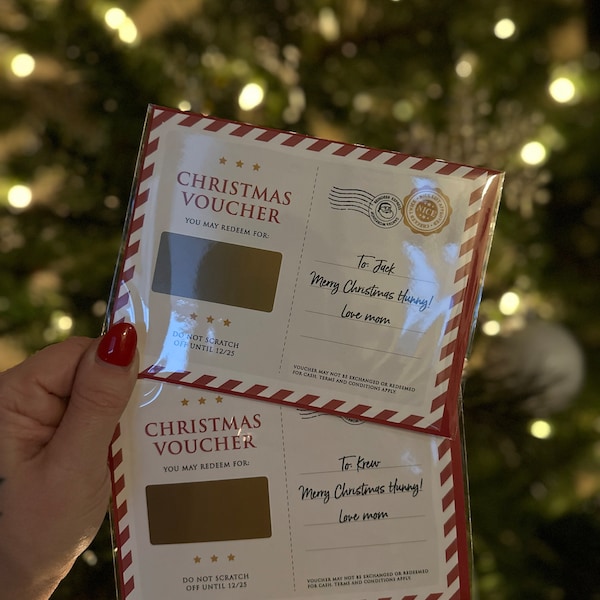 Christmas Scratch-off Reveal Voucher, Suprise Voucher, Personalized ...