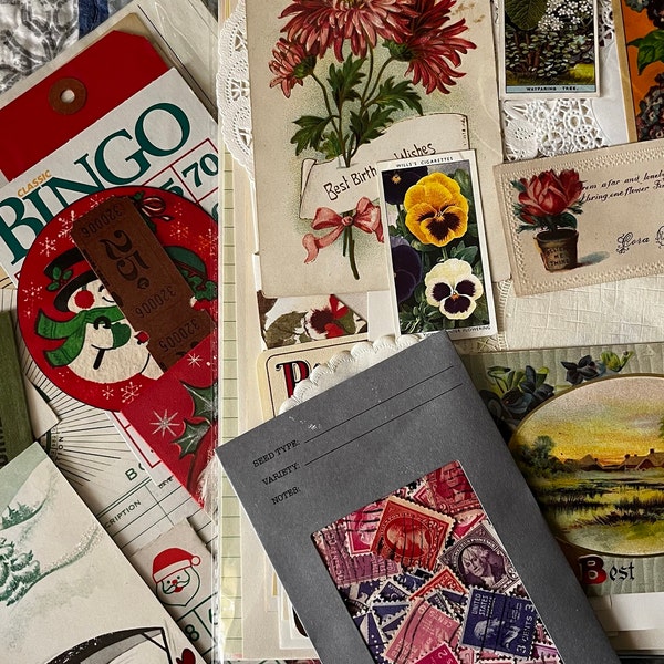 Vintage Ledger Graph Office Paper Scrap Pack Junk Journal Ephemera Kit ...