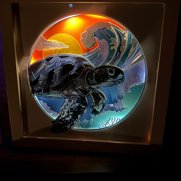 3d Sea Turtle Shadow Box Svg 3d Turtle Shadow Box Svg Cardstock Svg ...
