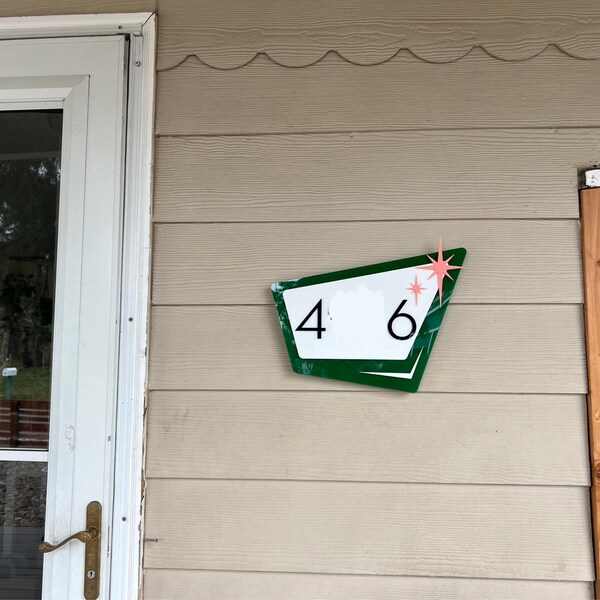 Mid Century Modern "starlite" Address Sign: Retro House Numbers - Etsy