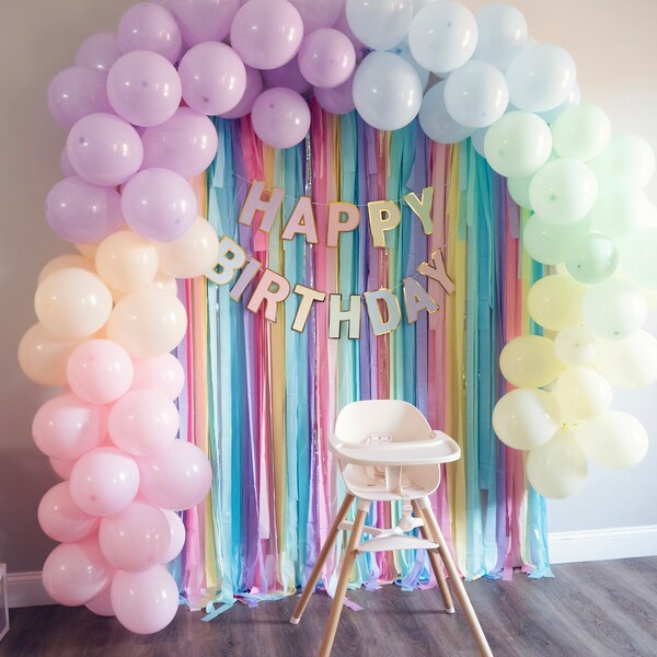 Streamer Backdrop, Fringe Backdrop, Pastel Party Decor, Pastel Rainbow ...