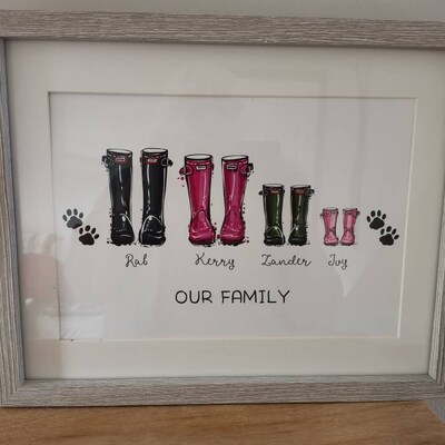 Personalised Family Wellies Print Family Welly Print New - Etsy