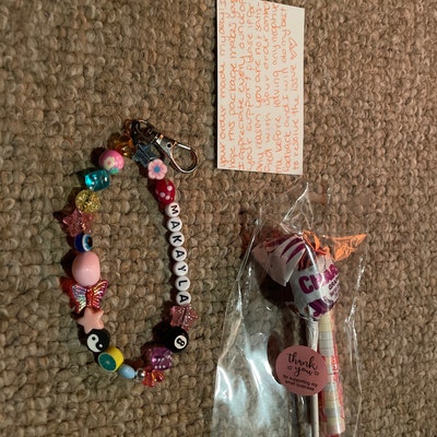 Beaded Keychain 90s Beaded Keychain Y2K Aesthetic Custom Beaded ...