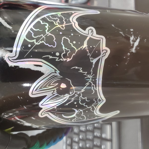 Holographic Bat Sticker - Etsy