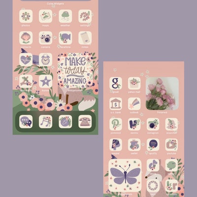 Spring App Icons Ios14 Aesthetic App Icons Handdrawn App - Etsy