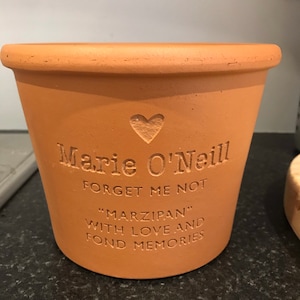 Personalised Engraved Forget Me Not Terracotta Flower Plant Pot, Custom ...