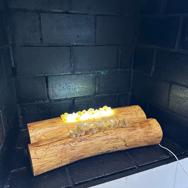 Fireplace Crystal Lamp Logs. - Etsy