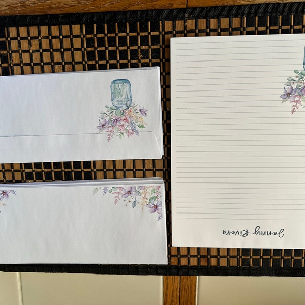 Custom Notepad and Envelope Set Personal Gift for Pen Pal or Best ...