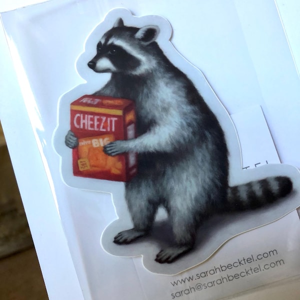 Funny Raccoon Sticker With Original Raccoon Art by Sarah Becktel ...