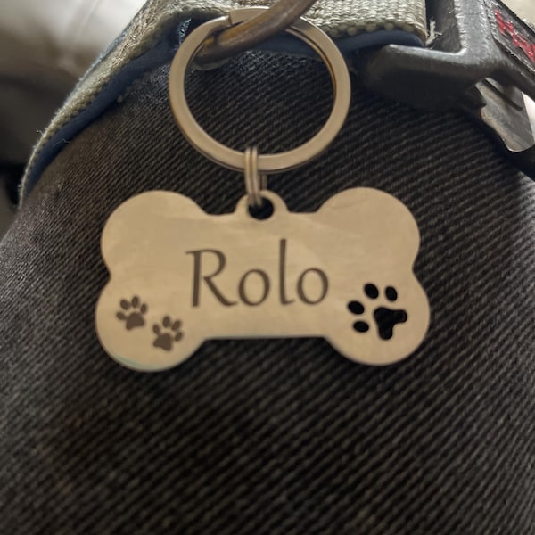 Cute Dog Tag Personalized for Dog, Custom Bone Dog Tags, Dog Name Tags ...
