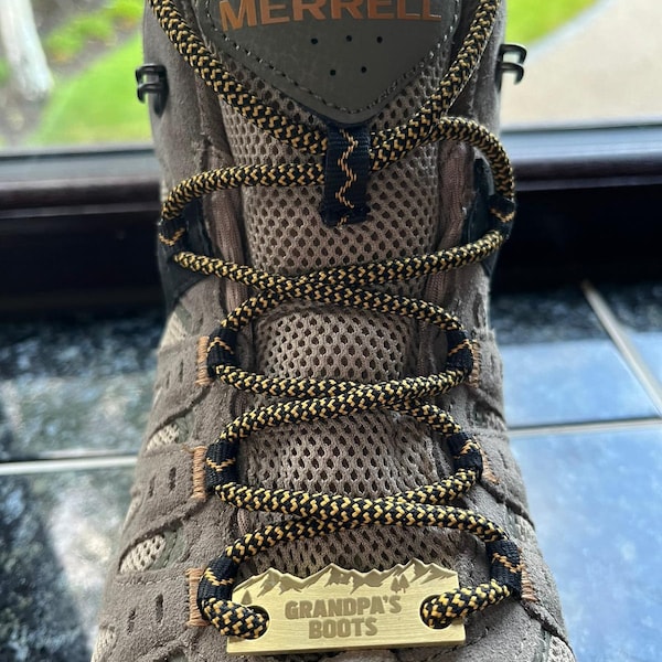 Personalised Solid Brass Hiking Boot Shoe Tags - Custom Outdoor ...