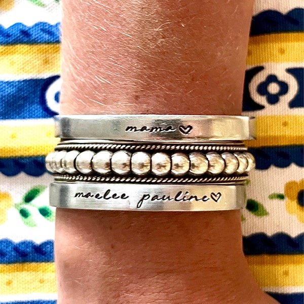 Cursive Name Bracelet | Customized Script Jewelry Mother's Day Baby ...