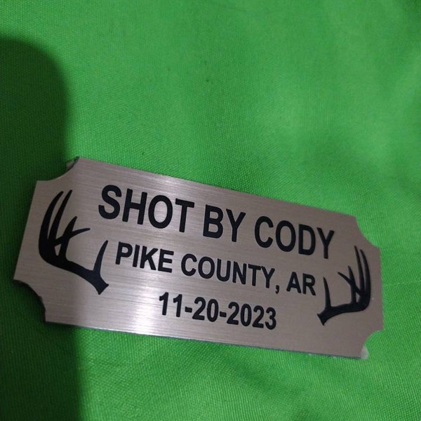 Custom Engraved Buck Plaque With Antlers Gold Silver Copper Bronze Tone ...