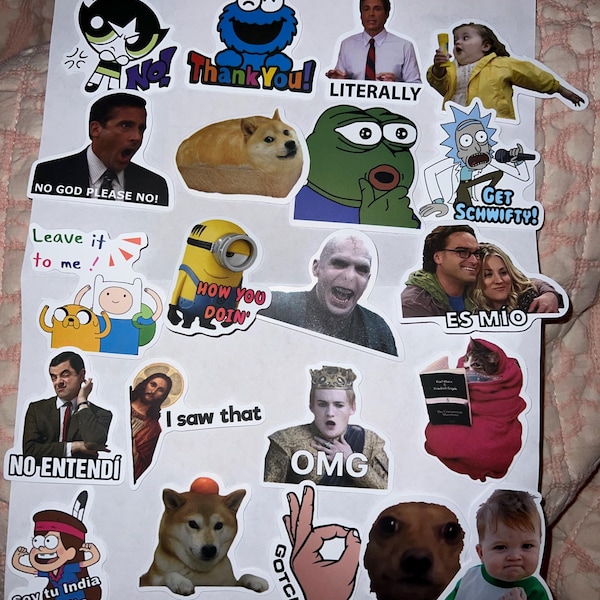 10-100 Throwback Memes and Funny References Sticker Pack - Etsy