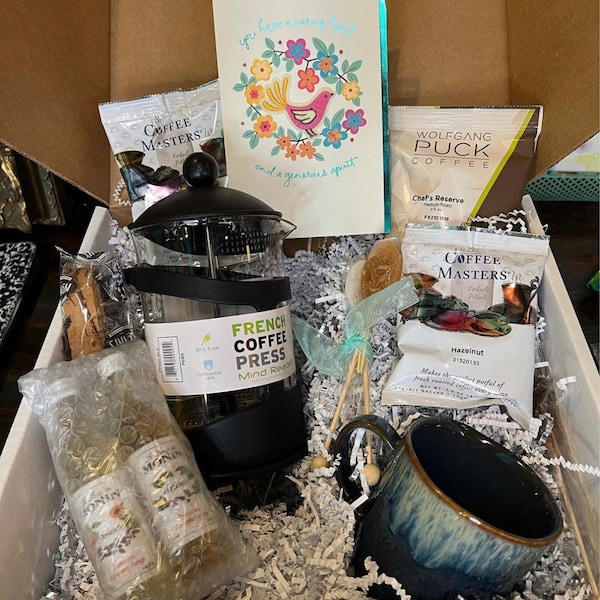 Coffee Lover's Gift Basket, Gourmet Coffee Gift Box, Gift for Him, Gift ...