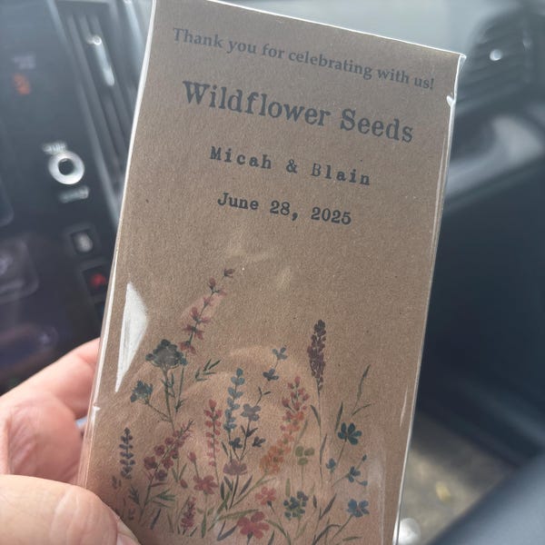 Wildflower Seed Packet Wedding Favors With Seed Included Personalized ...