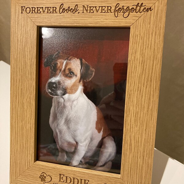 Personalised Dog Memorial Photo Frame Keepsake Engraved Forever Loved ...