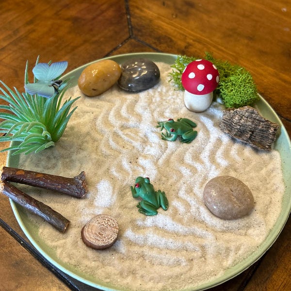 Ocean Mini Zen Garden // Blue Desk Accessory DIY Mindfulness Creative ...