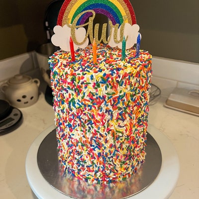 Rainbow Cake Topper Personalized Birthday Cake Topper Baby Shower Cake ...