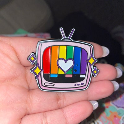 Rainbow TV Enamel Pin 1.5in - Etsy