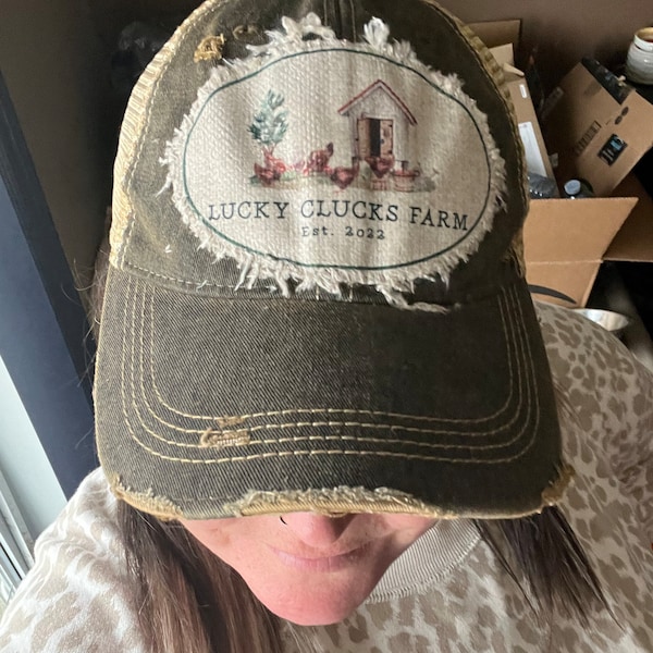 Vintage Logo Hat, Custom Distressed Raggy Patch Hat With Your Logo ...