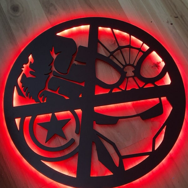 Custom Iron Man LED Wall Light, Superhero-inspired Red Glow Mask Decor ...